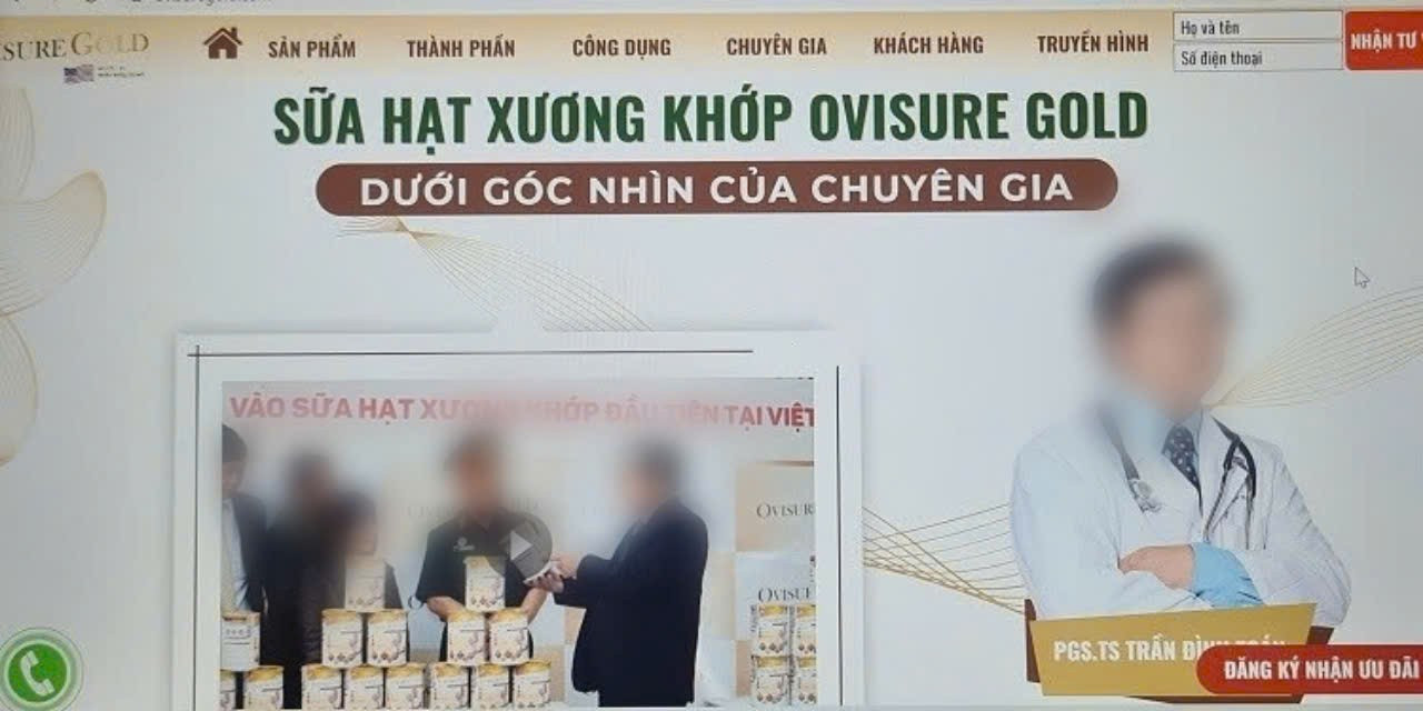 Cảnh báo 'ma trận' quảng cáo công dụng sữa xương khớp Ovisure Gold ...